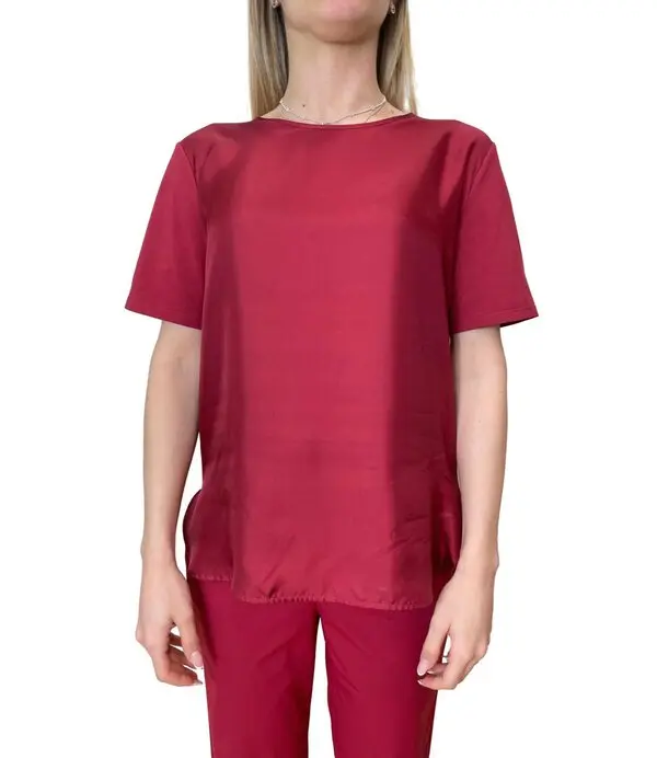 Max Mara Satin-finish Short-sleeve T-shirt - Red