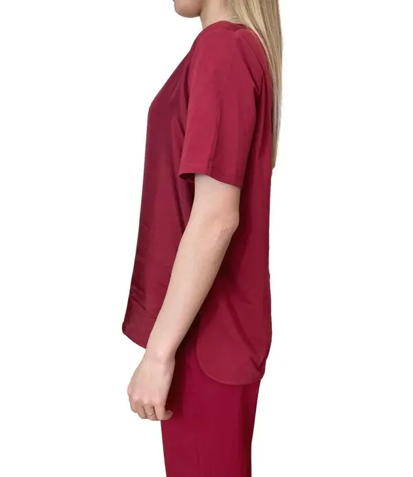 Max Mara Satin-finish Short-sleeve T-shirt - Red