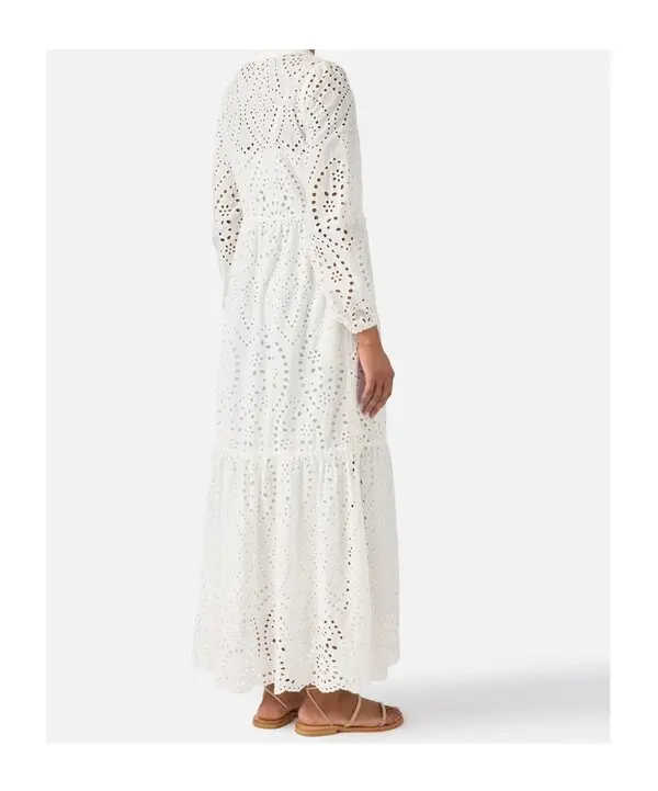 MC2 SAINT BARTH Sylvia Broderie-anglaise Tiered Maxi Dress