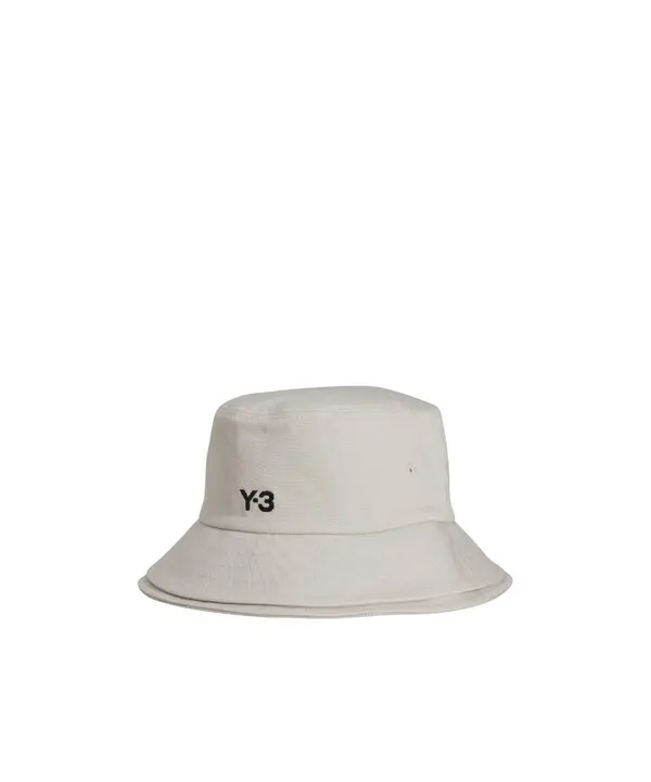 Y3 3-stripes Double Brim Bucket Hat - White