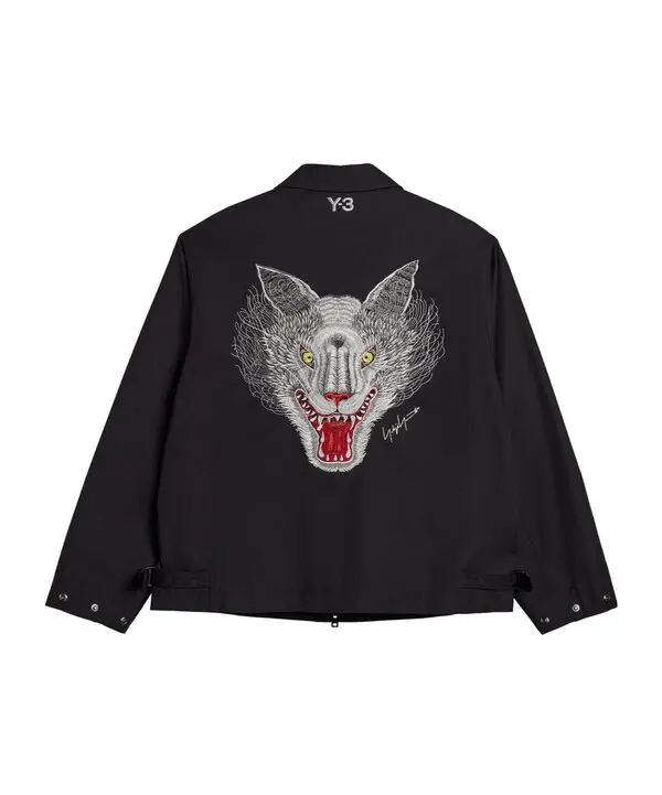 Y3 Zip Up Jacket With Wolf Graphic