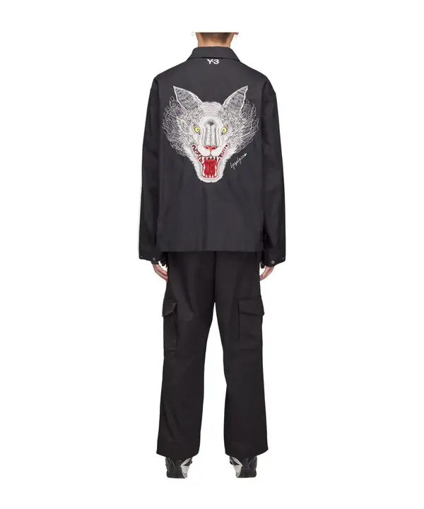 Y3 Zip Up Jacket With Wolf Graphic