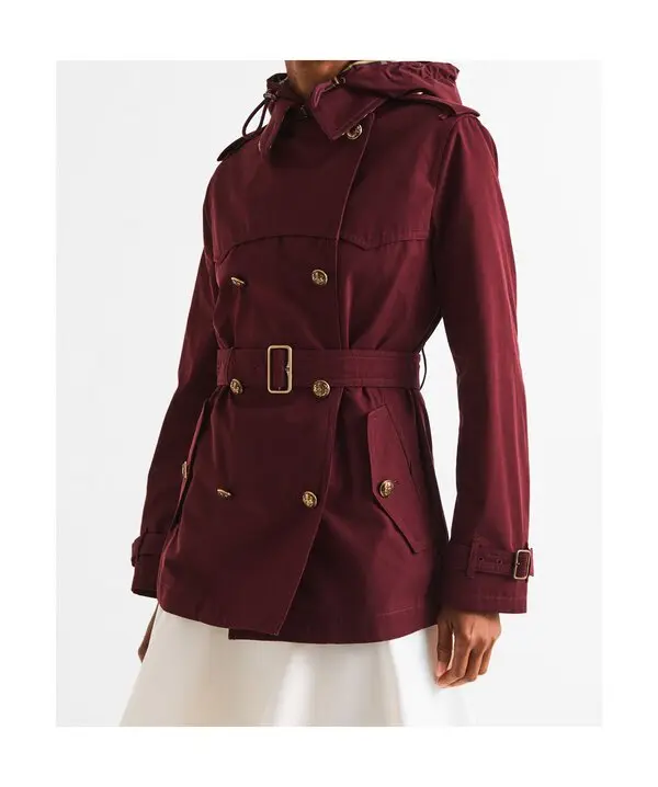 Burberry Double-breasted Trench Coat With Hood