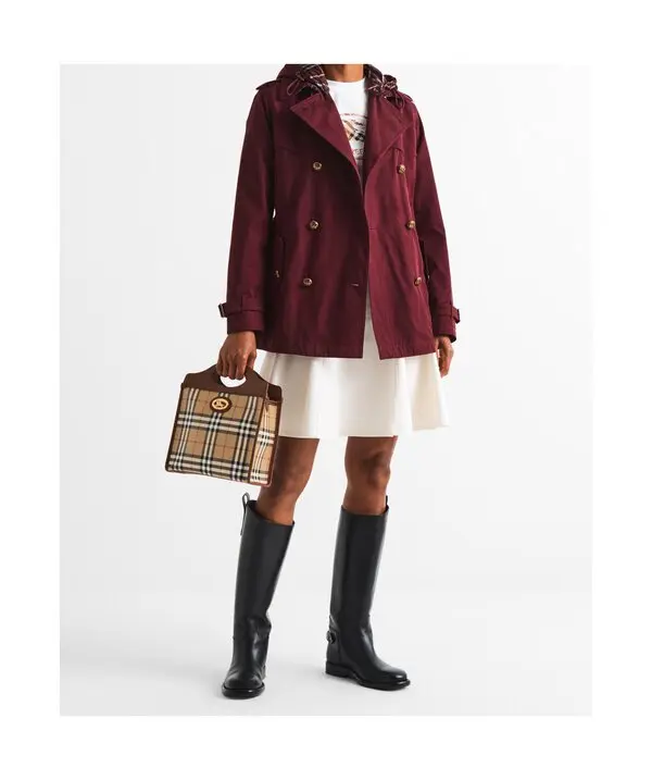 Burberry Double-breasted Trench Coat With Hood