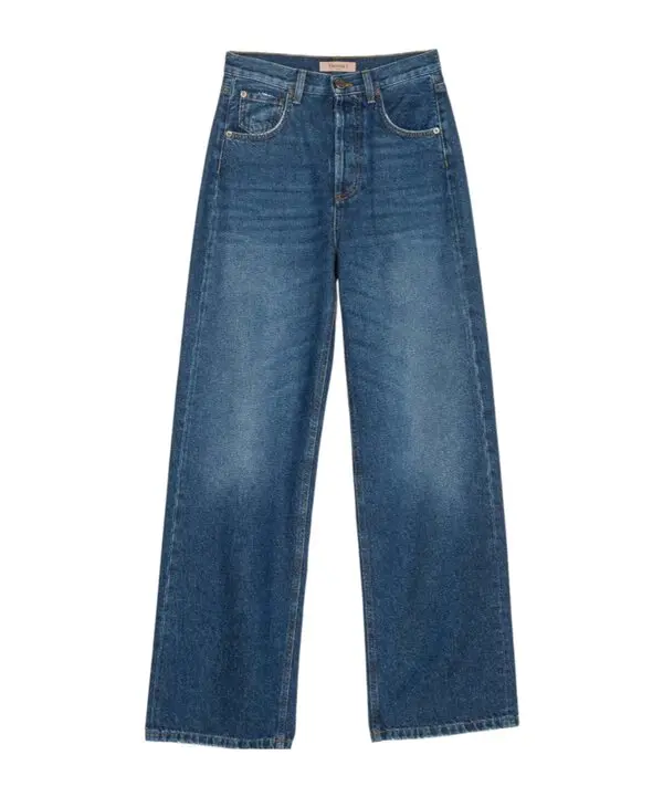 TWINSET Classic Wide Leg Denim Jeans