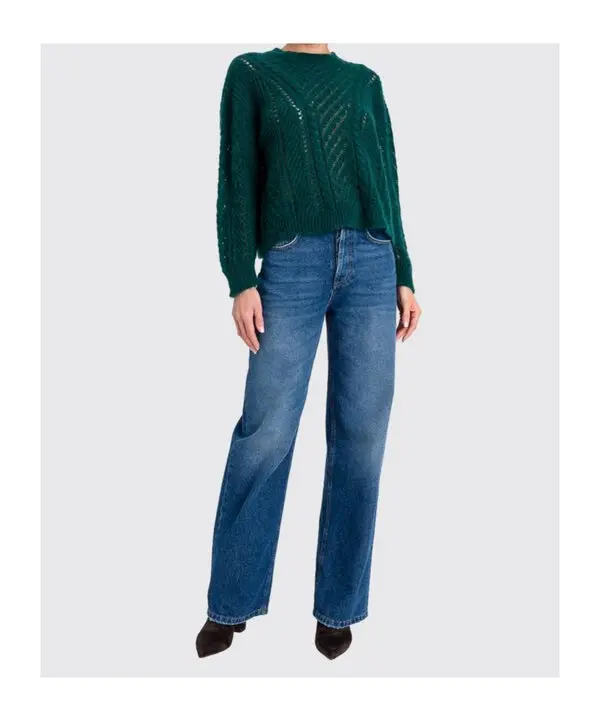 TWINSET Classic Wide Leg Denim Jeans