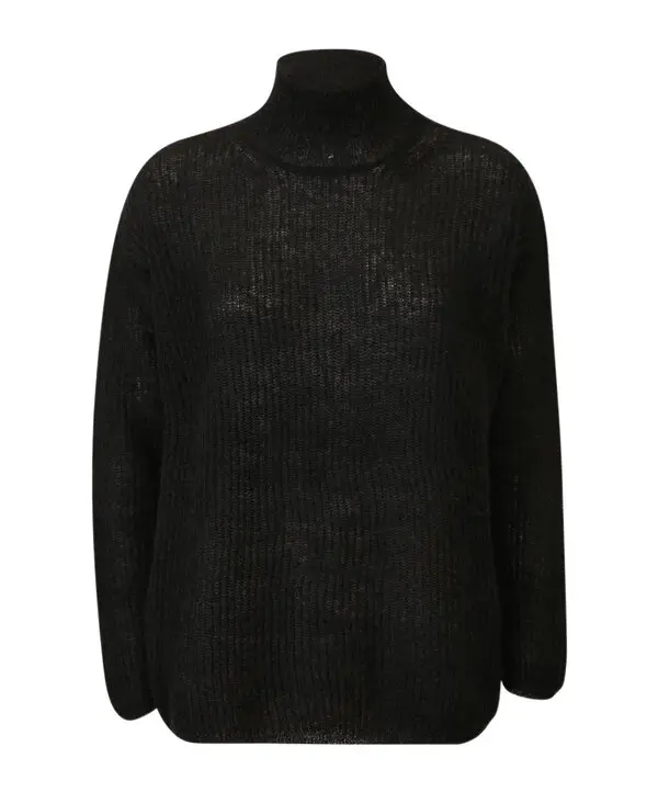 Max Mara Ribbed Turtleneck Sweater - Black