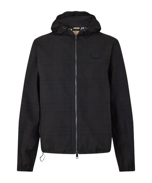 Burberry Plaid Hooded Zip-up Windbreaker