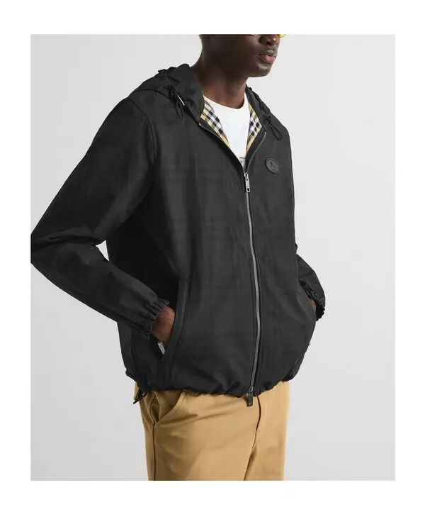 Burberry Plaid Hooded Zip-up Windbreaker
