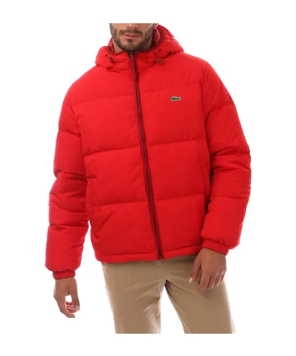 Lacoste Quilted Down Jacket With Crocodile Detail