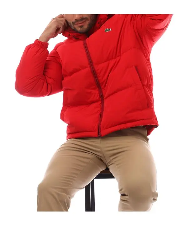 Lacoste Quilted Down Jacket With Crocodile Detail