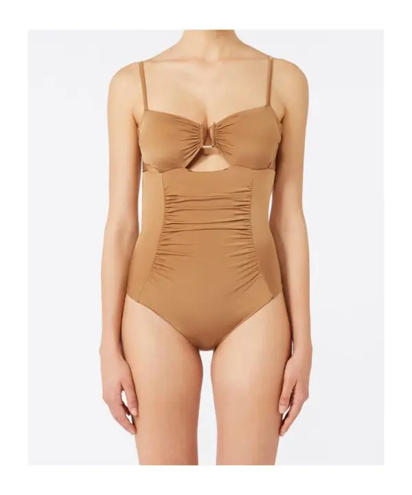 Max Mara Shiny Jersey Bandeau One-piece Swimsuit