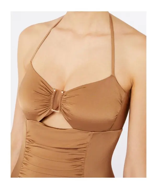 Max Mara Shiny Jersey Bandeau One-piece Swimsuit