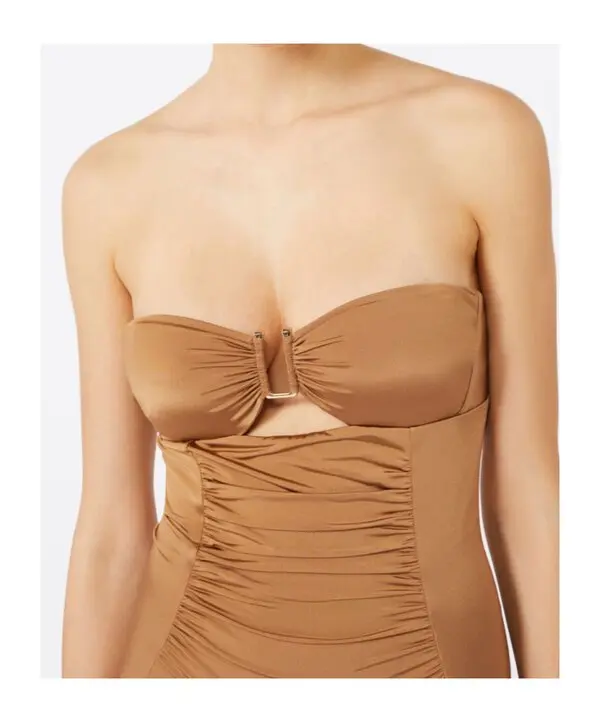 Max Mara Shiny Jersey Bandeau One-piece Swimsuit