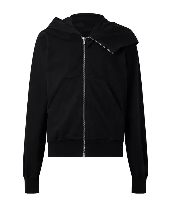 Rick Owens Cropped Full-zip Hooded Sweatshirt