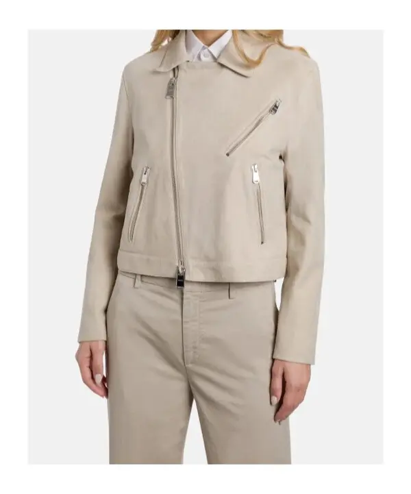 DONDUP Long-sleeved Leather Jacket