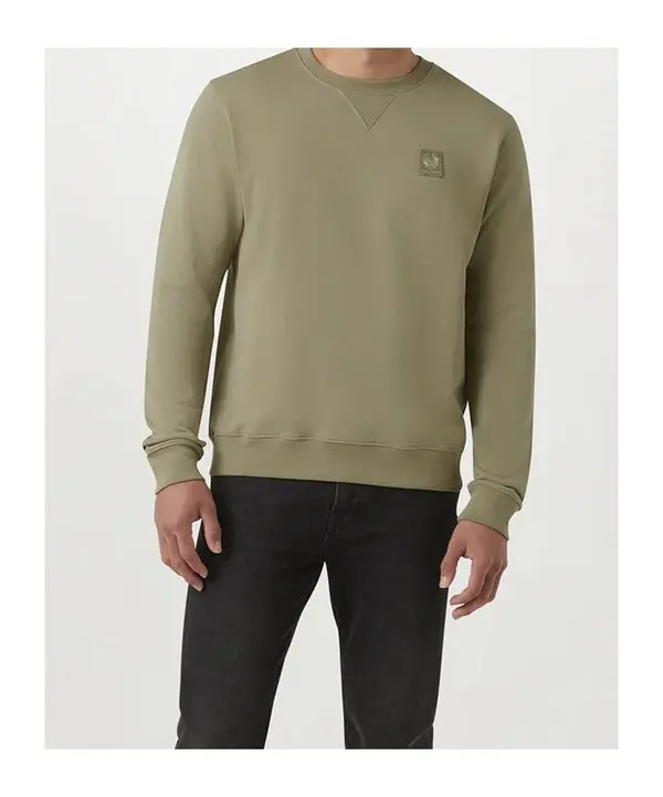 Belstaff Long-sleeved Sweatshirt With Logo Patch - Green