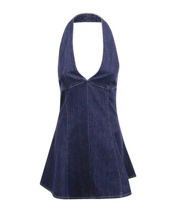 MC2 SAINT BARTH Halterneck Denim Mini Dress