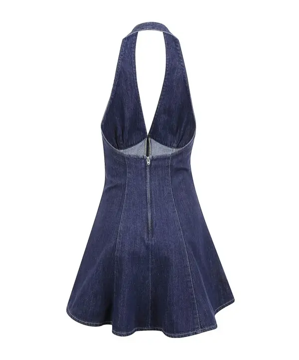 MC2 SAINT BARTH Halterneck Denim Mini Dress