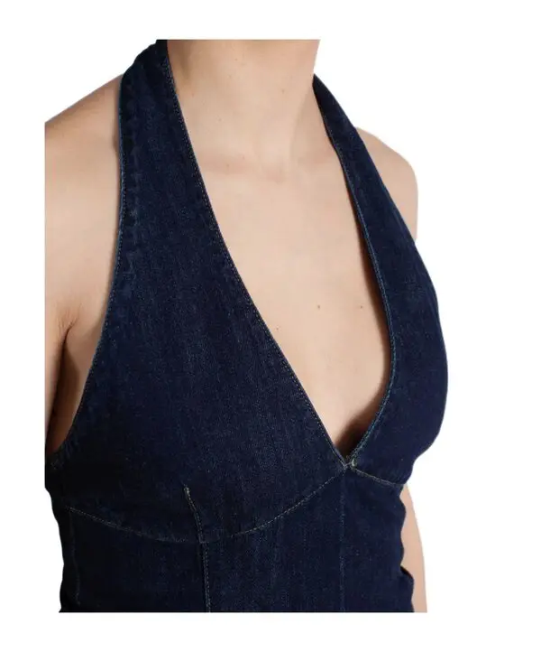 MC2 SAINT BARTH Halterneck Denim Mini Dress