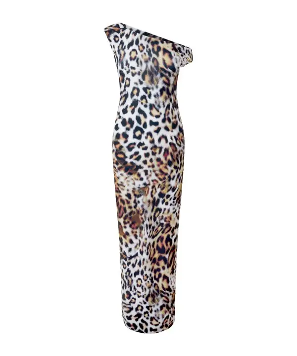 Norma Kamali Strapless Leopard Print Stretch Midi Dress - Multicolor