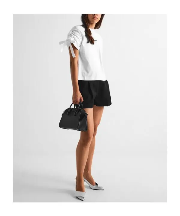 Givenchy Crew-neck Short-sleeve Top With Tied Cuffs