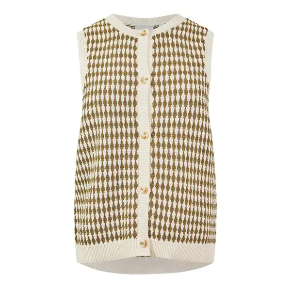 Varley Button-front Knit Vest - Nude