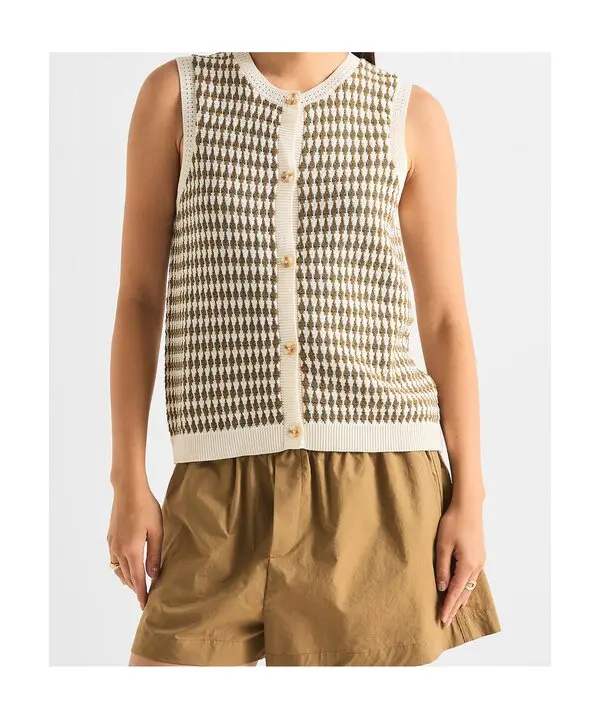 Varley Button-front Knit Vest - Nude