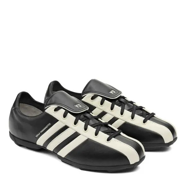 Y3 Leather Lace-up Sneakers - Black