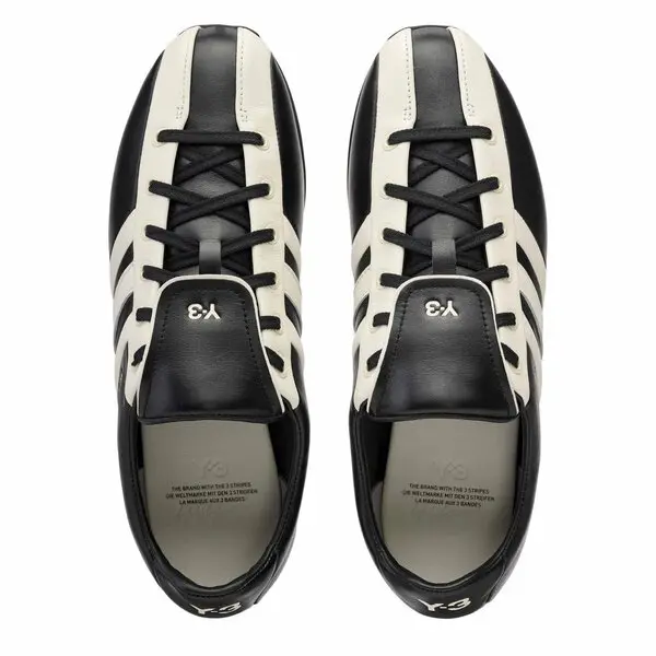Y3 Leather Lace-up Sneakers - Black