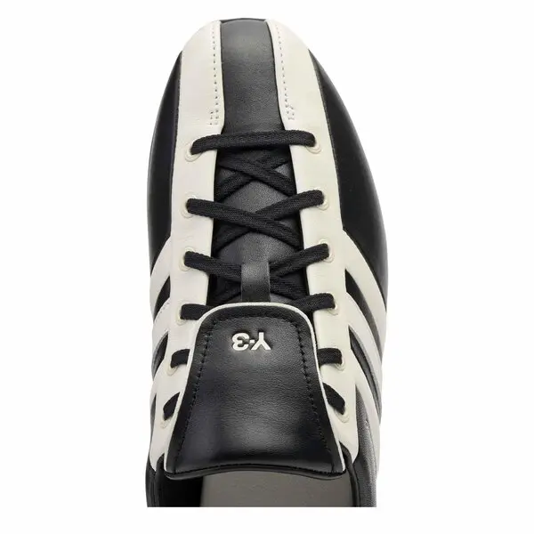 Y3 Leather Lace-up Sneakers - Black