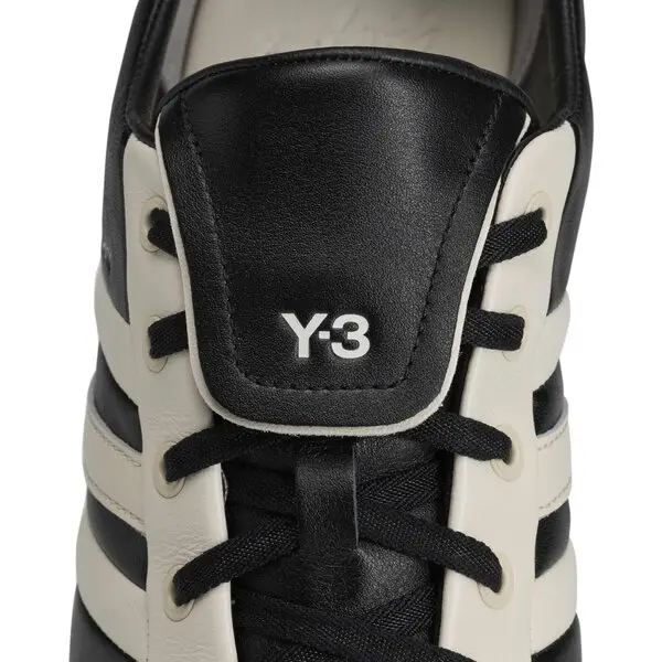 Y3 Leather Lace-up Sneakers - Black