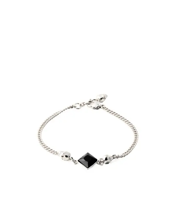Alexander McQueen Double-skull Chain Bracelet - Jet/silver