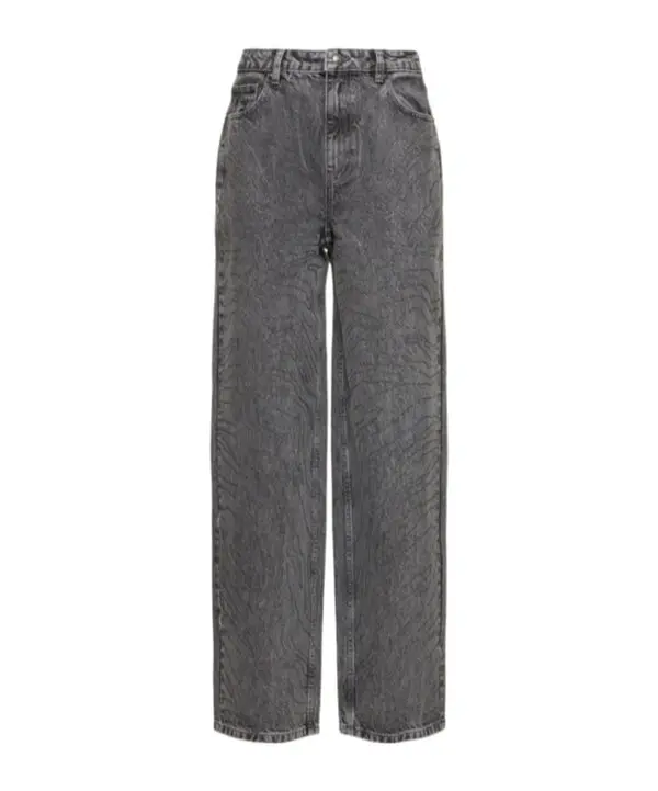 ROTATE BY BIRGER CHRISTENSEN Embellished High Rise Wide Leg Jeans - Black