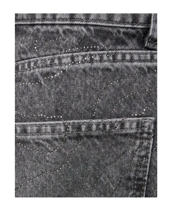 ROTATE BY BIRGER CHRISTENSEN Embellished High Rise Wide Leg Jeans