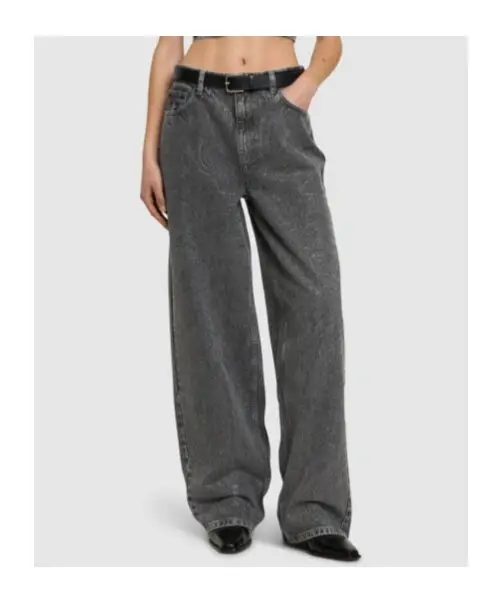 ROTATE BY BIRGER CHRISTENSEN Embellished High Rise Wide Leg Jeans