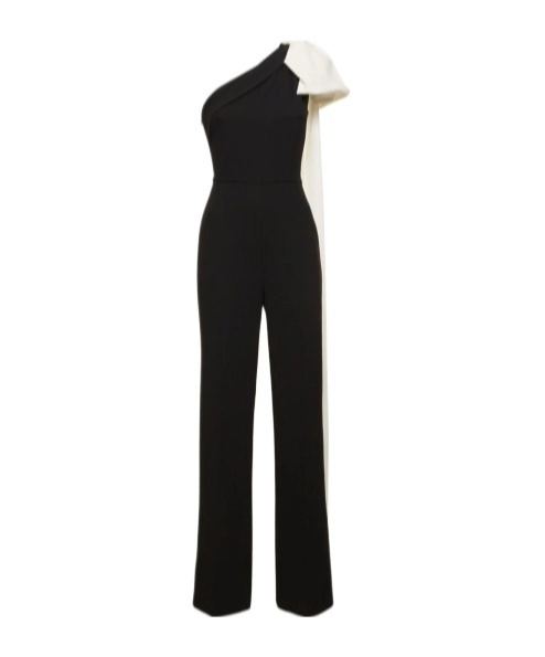 Roland Mouret Asymmetrical Stretch Cady Jumpsuit - Black