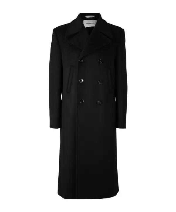 Balenciaga Thick Wool Long Overcoat
