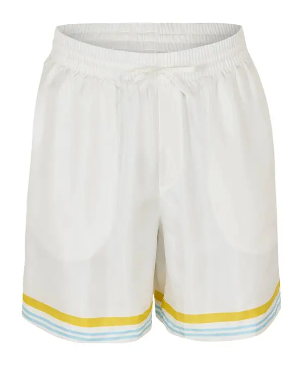 Casablanca Drawstring Athletic Shorts With Graphic Detail