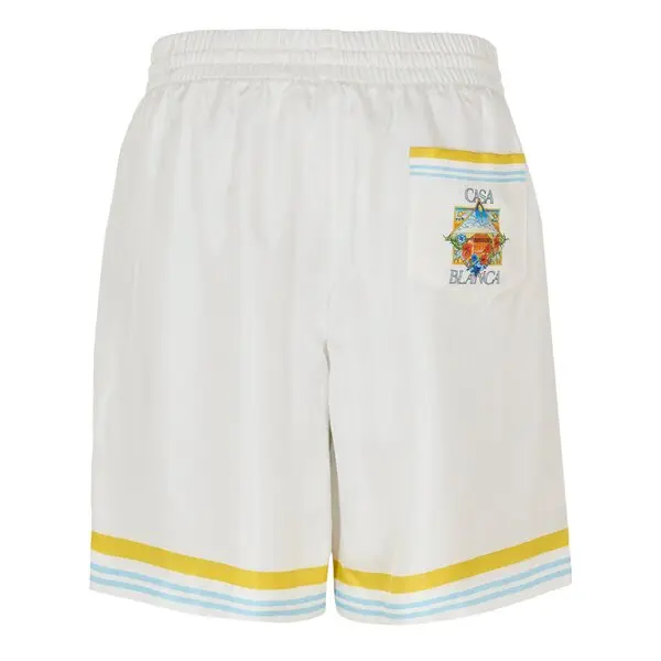 Casablanca Drawstring Athletic Shorts With Graphic Detail