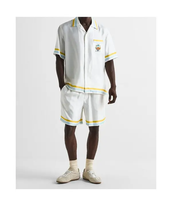 Casablanca Drawstring Athletic Shorts With Graphic Detail
