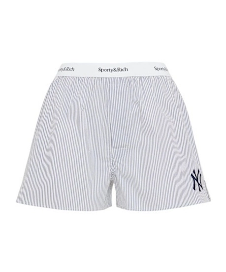 SPORTY  RICH Sporty & Rich Striped Shorts With Elastic Waistband And Logo Detail