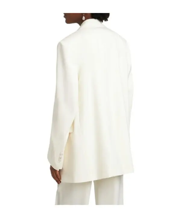 ANN DEMEULEMEESTER Agnes Wool Satin Asymmetrical Blazer