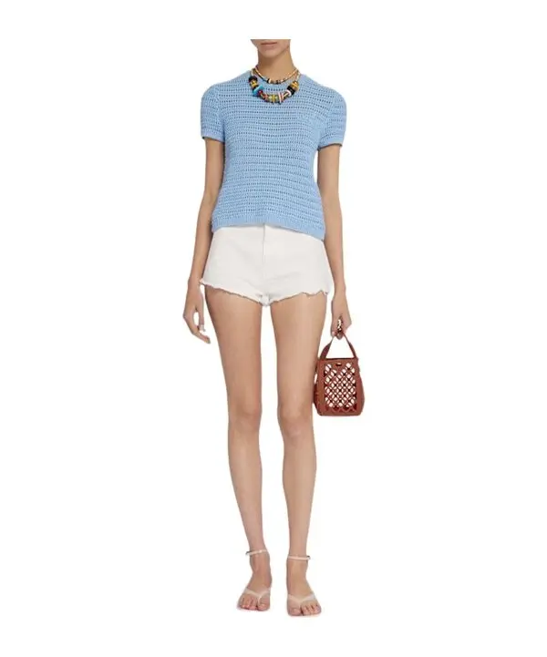 Chloé High-waisted Shorts With Frayed Hem