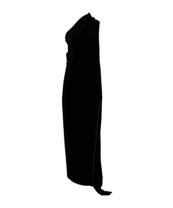 Rick Owens Long Dress With Asymmetric Neckline - Black