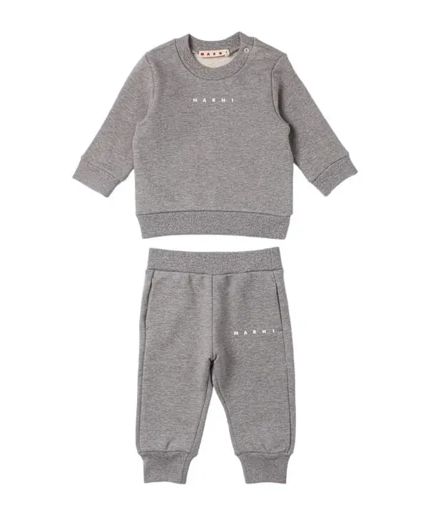 Marni Printed Cotton Sweatshirt And Sweatpants Set