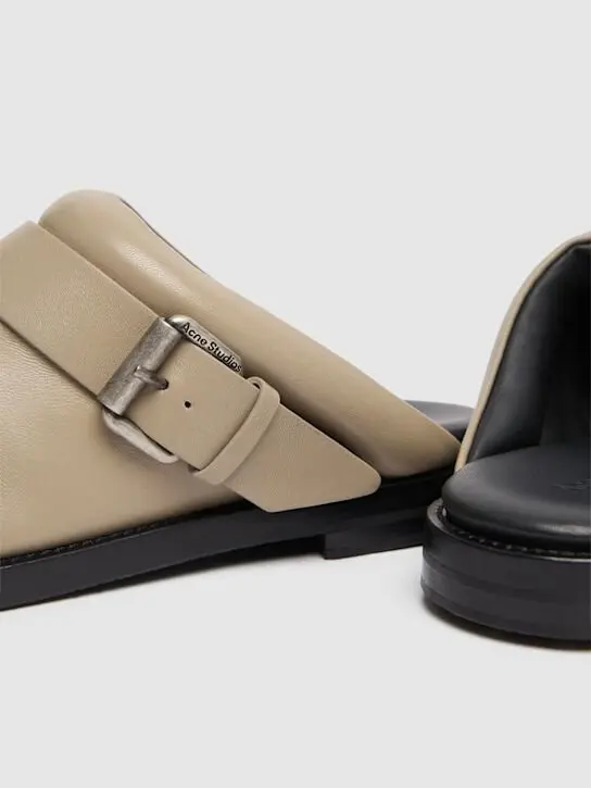 Acne Studios Buckled Mules With Rounded Toe