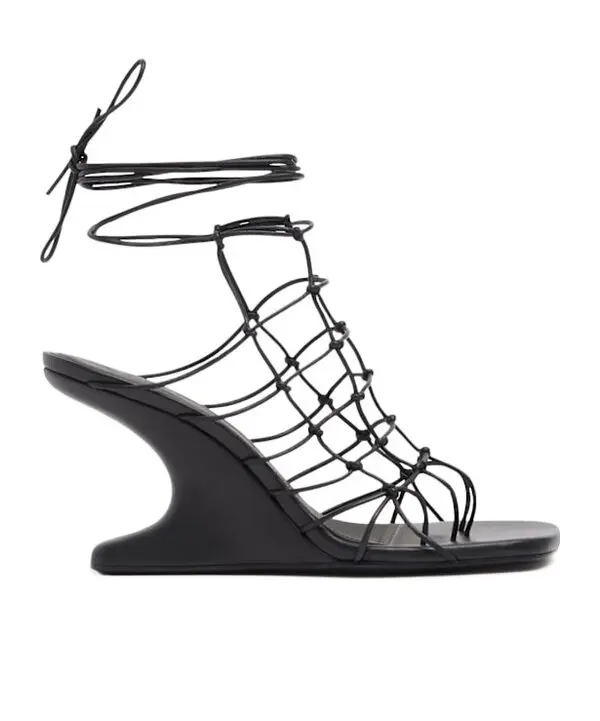 Rick Owens Wedge Sandals With Ankle Strap