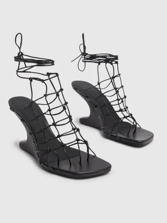 Rick Owens Wedge Sandals With Ankle Strap