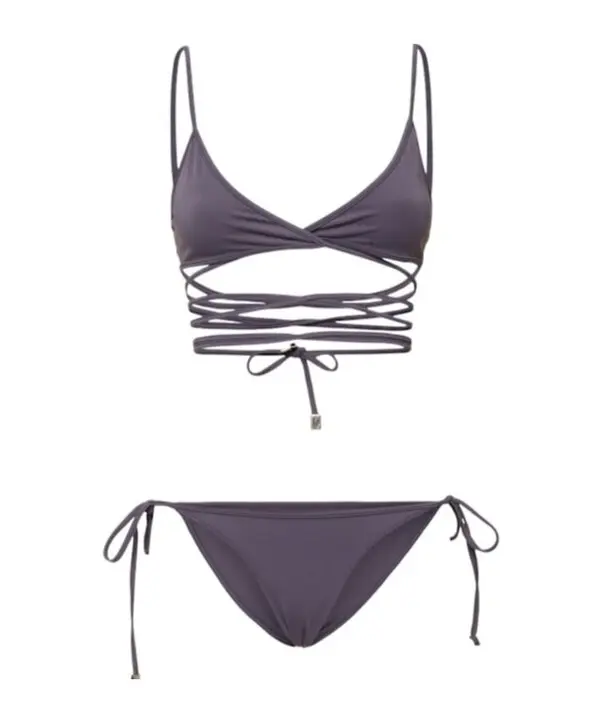 Attico Lycra Triangle Bikini - Gray